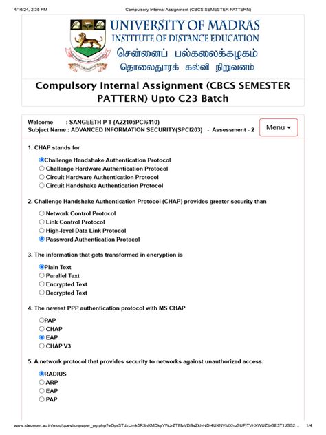 Compulsory Internal Assignment Advanced Information Security 2 Pdf