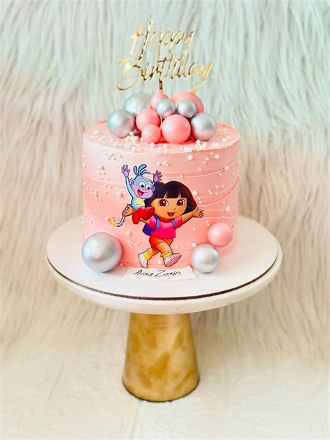 Dora Theme Cake Cartoon Birthday Cake Simple Cake Designs Cake Pop