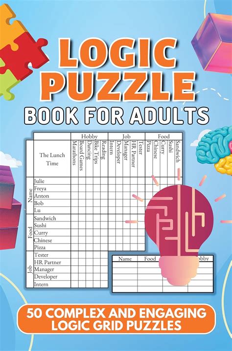 Jp Logic Puzzle Book For Adults 50 Complex And Engaging