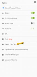 How To Disable The Export Option In The Chat Online Group Chat Room Plugin For Websites And