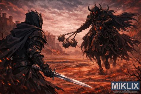 Elden Ring Nights Cavalry Caelid Boss Fight Miklix
