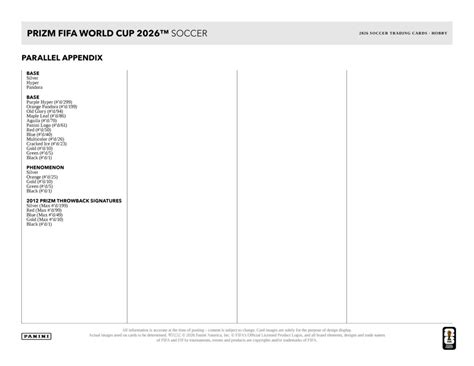 2026 Panini Prizm Fifa World Cup Soccer Cards