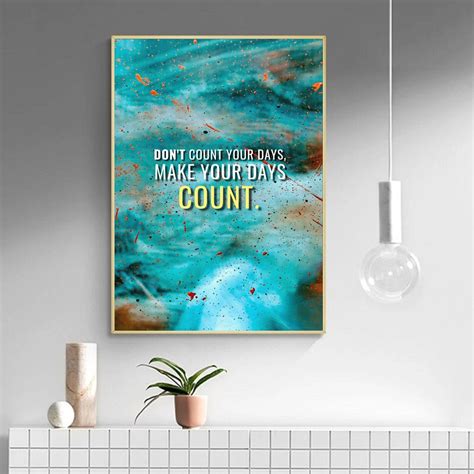 Inspirational Canvas Painting Make Your Days Count Modern Wall Art