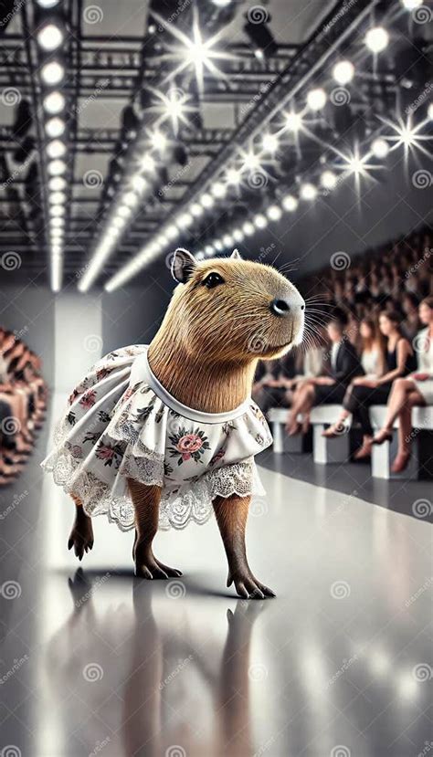 Modelos De Capibara Vestidos Con Flores En La Pista Robando