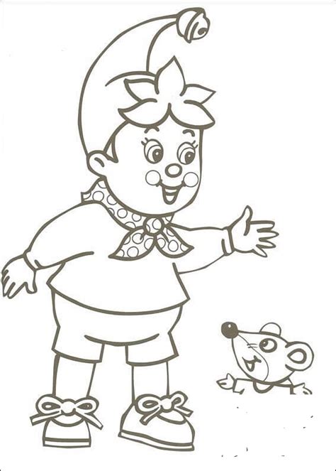 Noddy Meets Clockwork Mouse Coloring Page Colouringpages