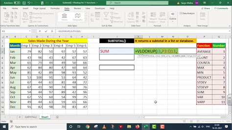 Subtotal Function Vlookup Function Youtube Subtotal Function Vlookup Function Youtube