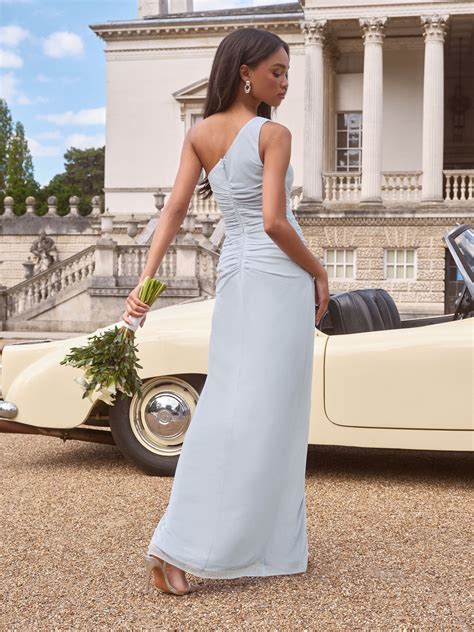 Buy Lipsy Blue Embellished One Shoulder Wedding Bridesmaid Maxi Dress