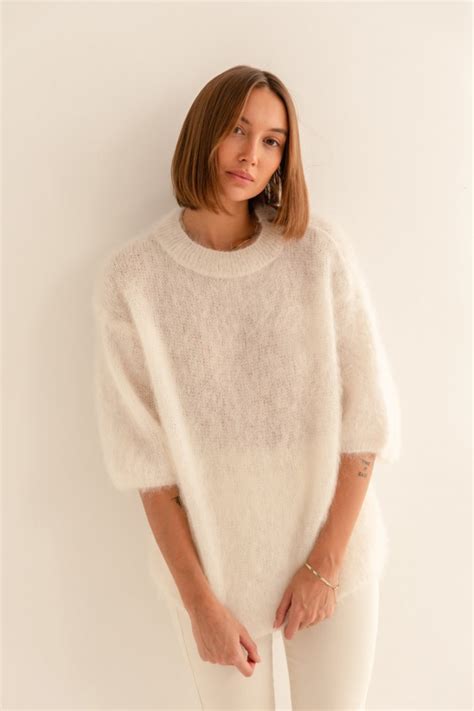 Steven Moherowy Sweter Ecru Premium Butiklorenzopl