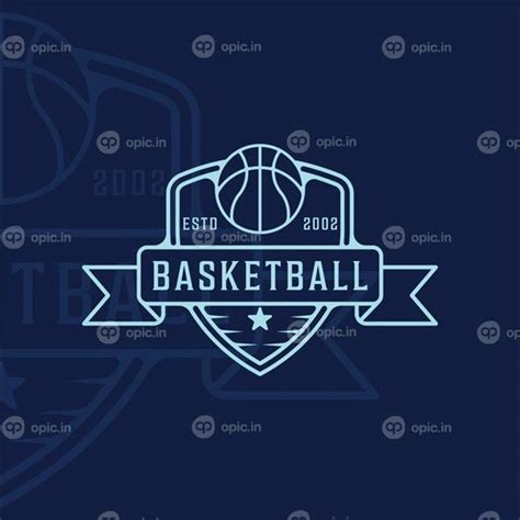 خرید و قیمت دانلود قالب آرم بسکتبال خط آرت وکتور ساده اوپیک ترب