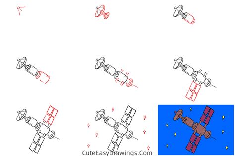How To Draw A Satellite Step By Step Cute Easy Drawings