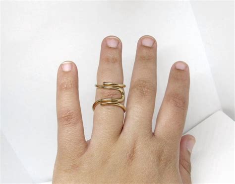 Ss Designs 14k Yellow Gold Fill Splint Ring •mallet Finger Ring • Boutonniere Finger Splint