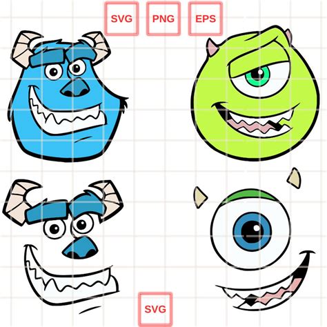 Monsters Inc Svg Mike And Sully Svg Design Files For Cricut Silhouette