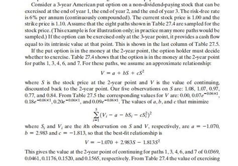 For The Least Squares Monte Carlo Example In Hull