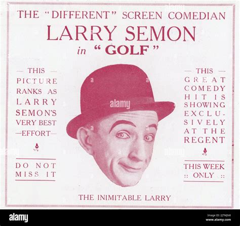 Larry Semon In The Silent Comedy Short Golf 1922 Directors Writers Tom Buckingham And Larry