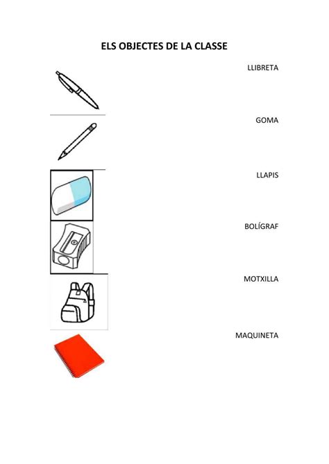 Els Objectes De La Classe Worksheet Live Worksheets