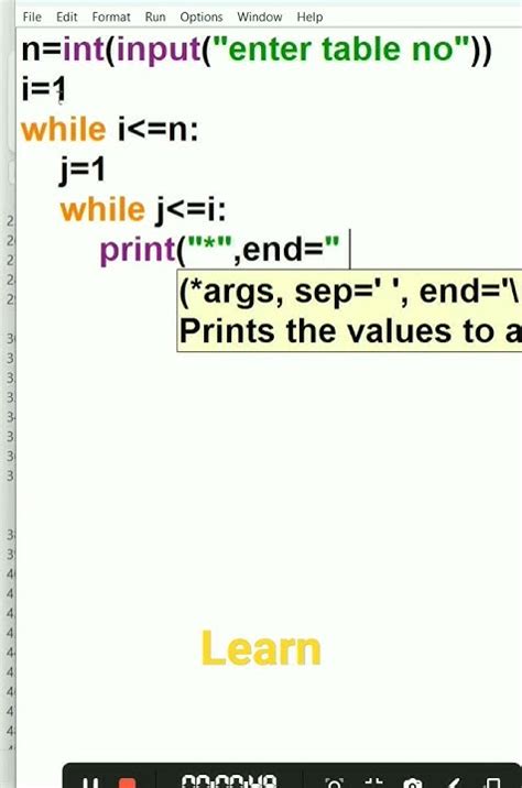 Pattern In Python While Loop If Conditionsstaradvanced Cording