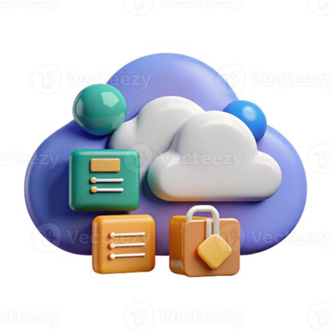 3d Illustration Cloud Computing Data Security System Secure Server 55388033 Png
