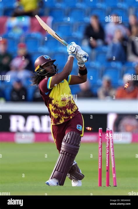 West Indies Hayley Matthews Is Bowled By Englands Em Arlott During
