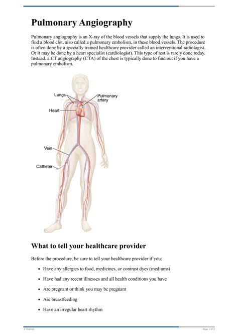 Text Pulmonary Angiography HealthClips Online