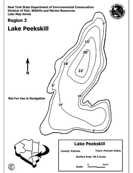 Lake Peekskill Contour Map Region 3 Nysdec