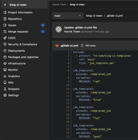 GitLab CI CD Job Templates