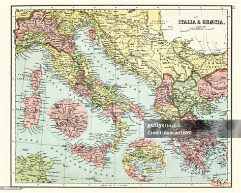 Antique Map Of Ancient Italy And Greece High Res Vector Graphic Getty