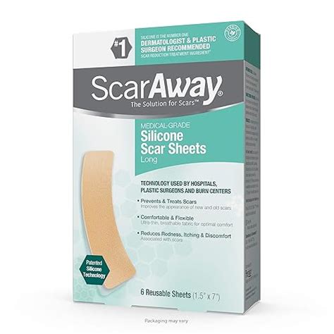 Scaraway Advanced Skincare Long Silicone Scar Sheets For Hypertrophic