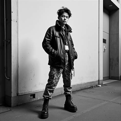 Free Urban Style Portrait Image Monochromatic Street Fashion