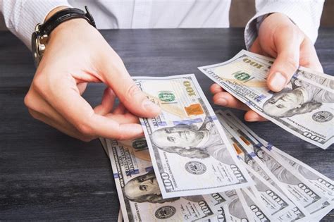 Premium Photo Counting Dollar Notes