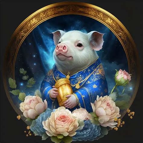 十二生肖 花开富贵 猪 花瓣网