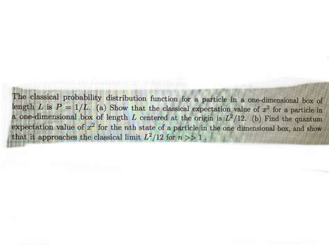 Solved The Classical Probability Distribution Function For A