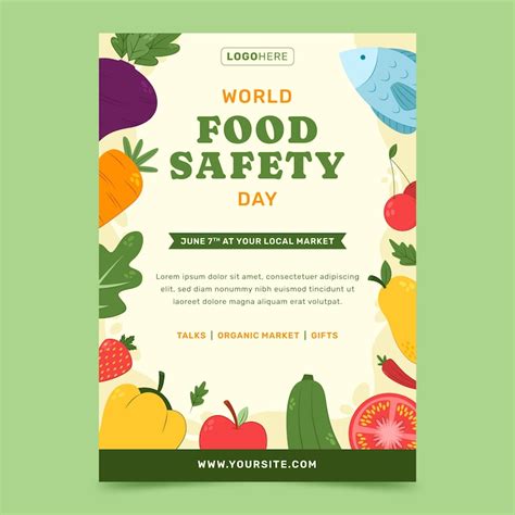 Premium Vector Flat World Food Safety Day Vertical Poster Template
