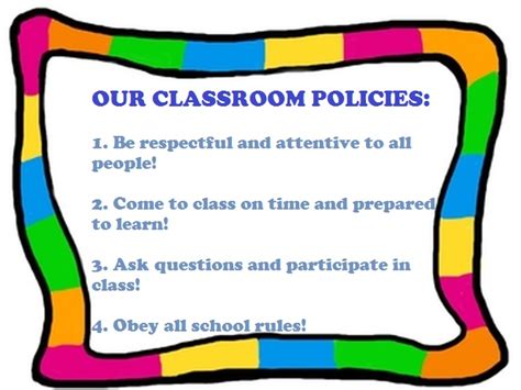 Classroom Rules Ms Yoons Middle School Classroom