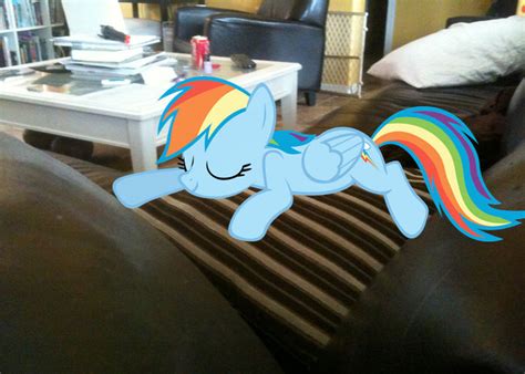 Rainbow Dash Sleeping On My Couch By Ponizipper On Deviantart