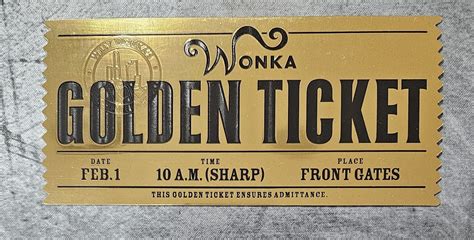 Golden Ticket Willy Wonka Chocolate Bars