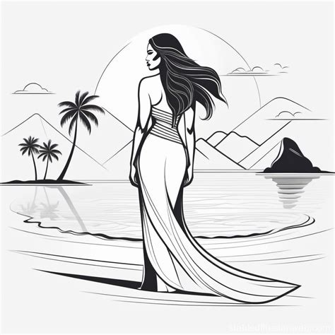 Polynesian Woman On Beach Stable Diffusion Online