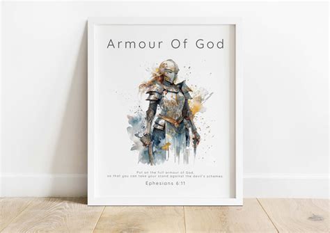Full Armour Of God Bible Verse Wall Art Poster Christian Art T
