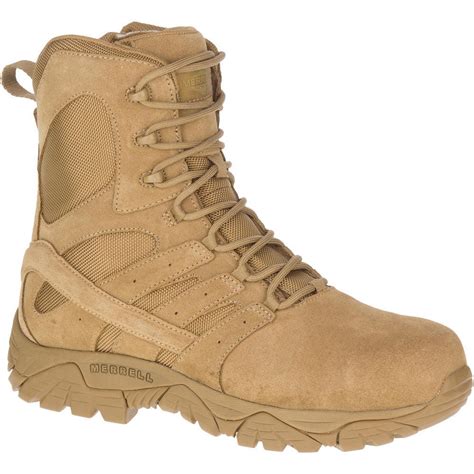 Merrell Boots Unisex J099371 Tan Moab 2 Defense Composite Toe Side Zip