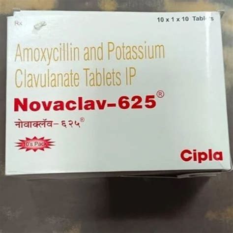 Cipla Novaclav 625 Amoxicillin Potassium Clavulanate Tablets At ₹ 86