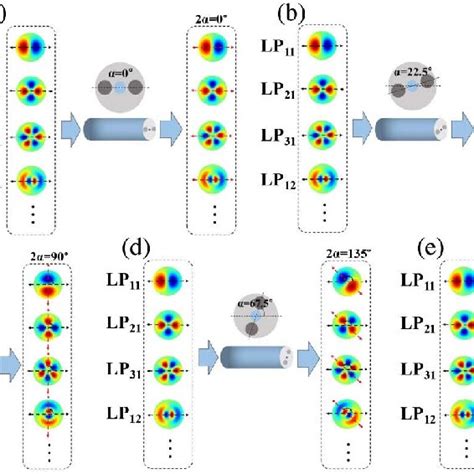 Experimental Rotating Efficiencies Of A Lp 11 Mode And B Lp 21 Mode Download Scientific