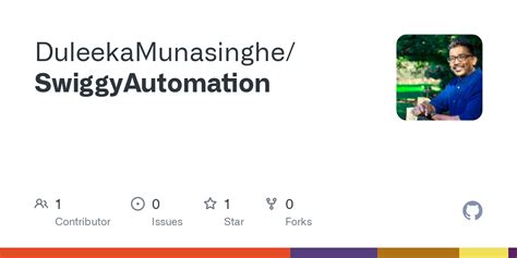 GitHub DuleekaMunasinghe SwiggyAutomation