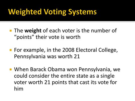 Ppt Section 2 8 Weighted Voting Systems Powerpoint Presentation Free Download Id 2319434