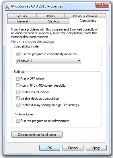 Turning On Compatibility Mode With Windows 7 Microsurvey