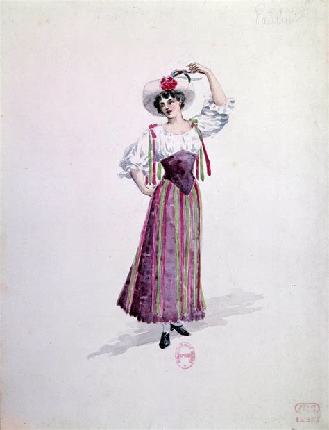 Young Woman Costume Nedda Or Colombine For The Opera Paillasse