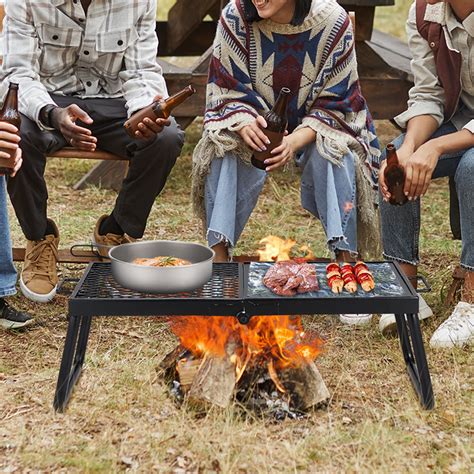 Vevor Folding Campfire Grill Heavy Duty Steel Mesh Grate 22 4