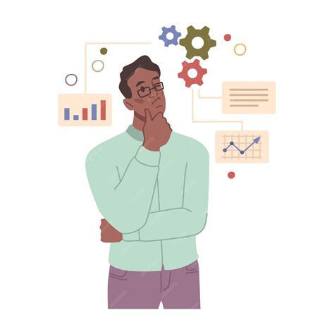 Premium Vector Man With Theoretical Type Of Thinking Analytic