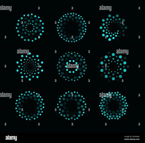 Abstract Circular Loading Process Indicators Vector Illustrations Set