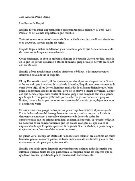 Los Persas Pdf Esquilo Guerras Greco Persas