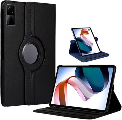 Capa Capinha Carteira De Couro Preta Giratória Executiva Compatível Com Redmi Pad Se Tela De 11