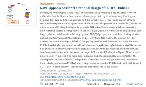 Protac Proteindegradation Chemistry Aria W